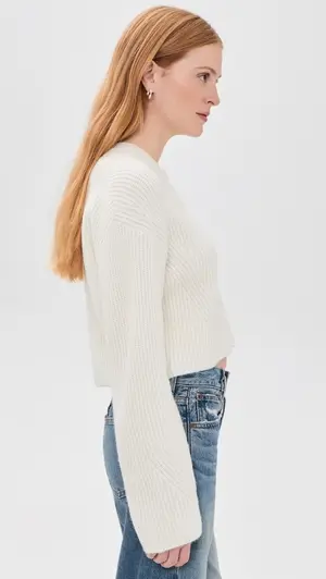 Good American The Shrunken Cable Cardigan