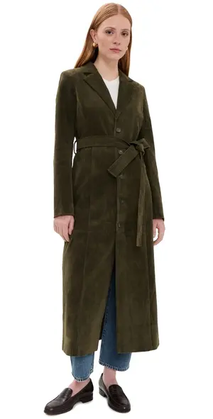 Joe's Jeans The Faux Suede Long Coat - Olive