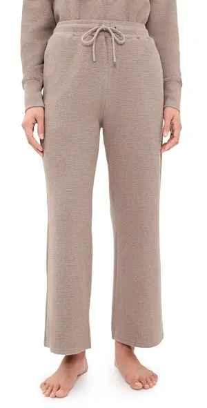 NEGATIVE Waffle Knit Cropped Track Pants - Mink