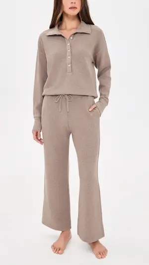 NEGATIVE Waffle Knit Cropped Track Pants