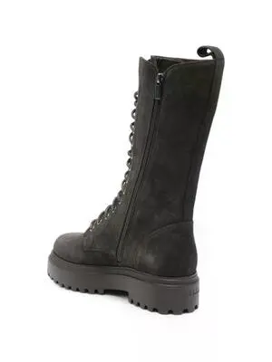 LE SILLA Suede Lace-up Boots - Brown