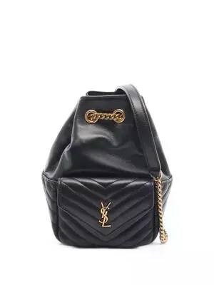 Saint Laurent 2020s Joe Quilted Bucket Mini Bag - Black
