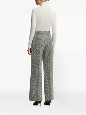Hugo Stretch Herringbone Wide-leg Trousers - Grey
