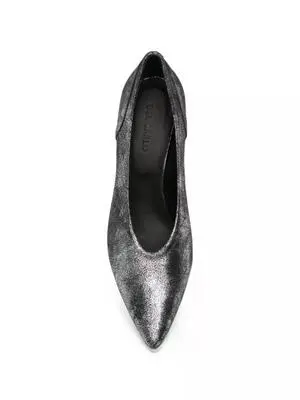 DEL CARLO Crackle-effect Pointed-toe Pumps