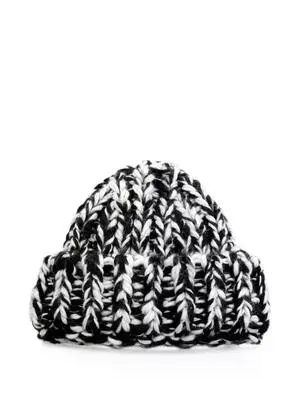 AMI Paris Wool Knit Beanie - Black