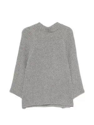 EMERSON RENALDI Ribbed-knit Raglan-sleeve Sweater - Grey