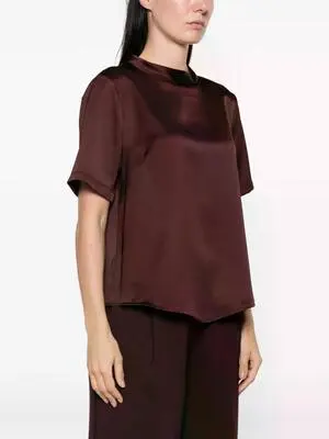 Imperial Satin-finish Short-sleeve Top
