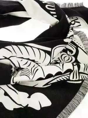 Burberry Graphic-print Fringed Triangular Scarf