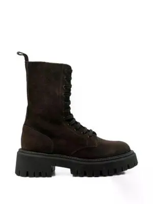 GISEL B Lace-up Suede Boots - Brown