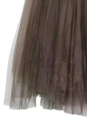MARC LE BIHAN Layered Tulle Midi Skirt - Brown