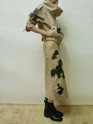Hellessy Dima Bead-embellished Lace-appliqué Maxi Skirt