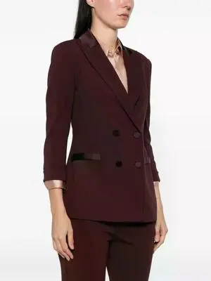 Imperial Bordeaux Cotton Double-breasted Jacket