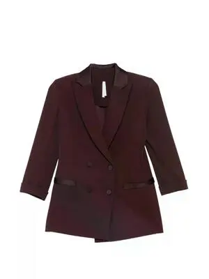 Imperial Bordeaux Cotton Double-breasted Jacket - Red