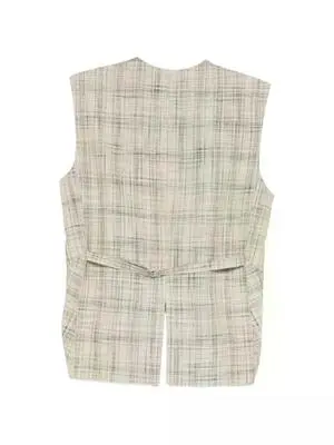 LITKOVSKA Check-pattern Draped Vest