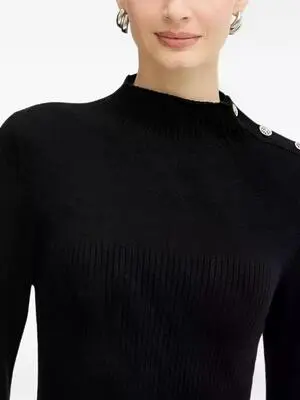 MORGAN Button-detail Ribbed Mini Dress