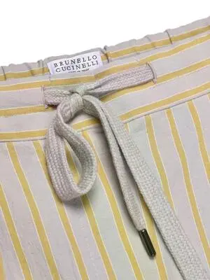 Brunello Cucinelli Striped Drawstring Trousers