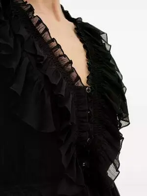 MORGAN Ruffled Long-sleeve Mini Dress
