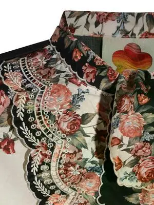 Farm Rio White Cotton Floral Print Shirt