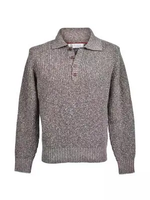 Brunello Cucinelli Button-placket Polo Shirt - Brown