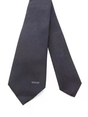 Gucci Horsebit Jacquard Neck Tie - Black
