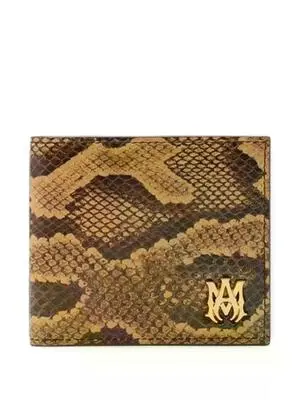 Amiri Python-embossed Bifold Wallet - Brown