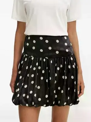 MORGAN Polka-dot Bubble Hem Mini Skirt