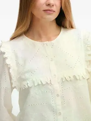 HOSS INTROPIA Ruffled Broderie-anglaise Shirt
