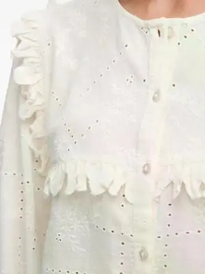HOSS INTROPIA Ruffled Broderie-anglaise Shirt