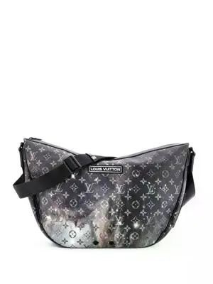LOUIS VUITTON Alpha Limited Edition Monogram Galaxy Canvas Hobo Bag - Black