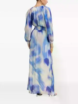 MORGAN Abstract Print Slit-sleeve Maxi Dress