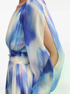 MORGAN Abstract Print Slit-sleeve Maxi Dress
