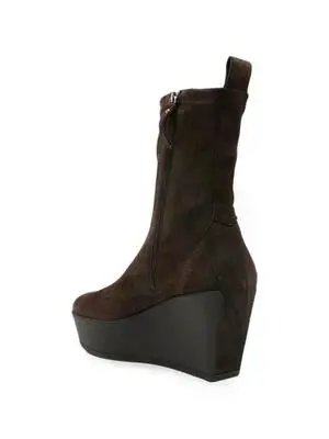 VIC MATIE Dadne Wedge-heel Ankle Boots - Brown