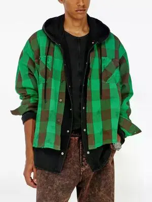 DIESEL® Check Flannel Shirt With Distressed Effect