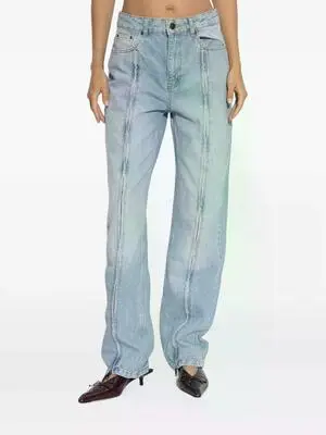ROTATE BY BIRGER CHRISTENSEN Straight Denim Zip Jeans Light