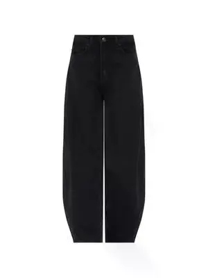 ROTATE BY BIRGER CHRISTENSEN Draped Barrel-leg Jeans Denim