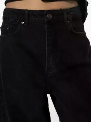 ROTATE BY BIRGER CHRISTENSEN Draped Barrel-leg Jeans Denim