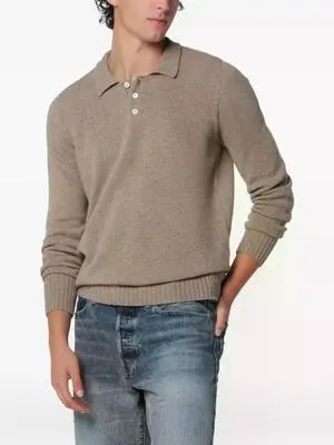 DRUMOHR Long-sleeve Knitted Polo Shirt - Neutrals