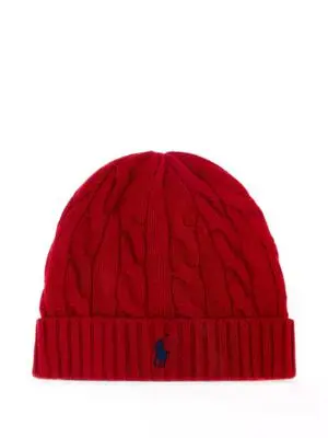 Polo Ralph Lauren Cable-knit Beanie Hat - Red