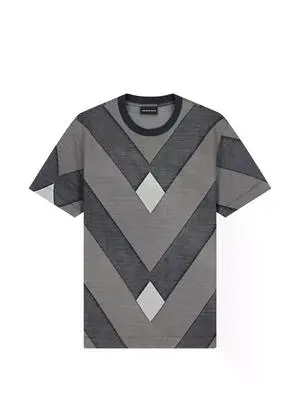 Emporio Armani Chevron-patterned T-shirt - Grey