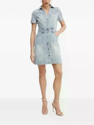 MORGAN Rogla Button-up Short-sleeve Mini Dress