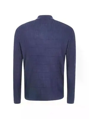 Emporio Armani Ribbed Wool Zip-up Cardigan