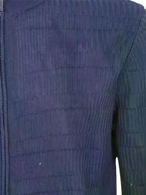 Emporio Armani Ribbed Wool Zip-up Cardigan