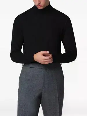DRUMOHR Long-sleeve Roll-neck Fine-knit Sweater - Black