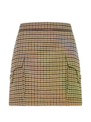 Seventy Check-pattern Flap-pocket Mini Skirt