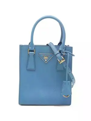 Prada 2010s Lux Saffiano Leather Mini Bag - Blue