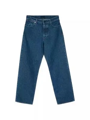 Stone Island Logo-patch Straight-leg Jeans - Blue