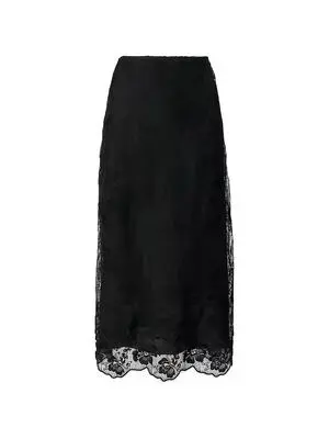 Fabiana Filippi Lace-overlay Scalloped Midi Skirt - Black