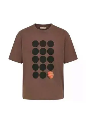 Marni Cotton T-shirt With Planet-print - Brown