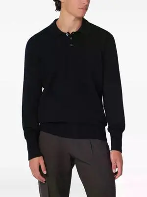 DRUMOHR Long-sleeve Knitted Polo Shirt - Blue