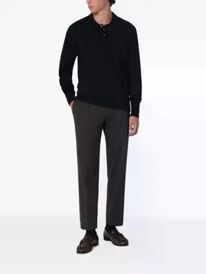 DRUMOHR Long-sleeve Knitted Polo Shirt